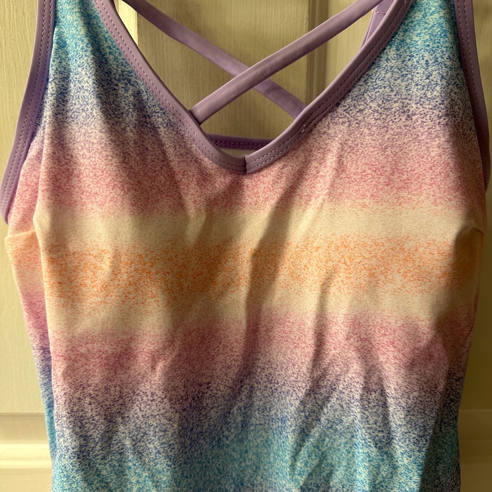 Pastel Ruched Tankini With Skirt - Gem